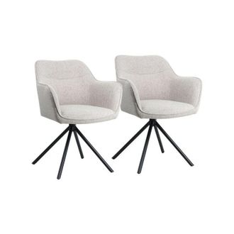 Happy Garden 2er Set grauen Stoffstühlen DANNA