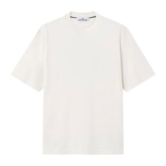 Stone Island Homme, Tops, Blanc, Taille: XL T-shirt Coupe Standard avec Imprim&eacute; Boussole Camo
