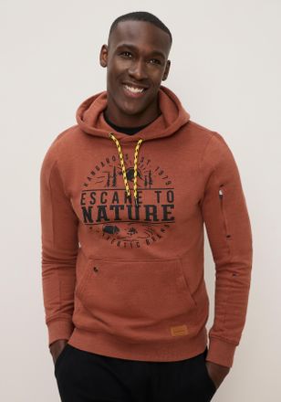 Kangaroos Kapuzensweatshirt KANGAROOS, Herren, Gr. 4XL, braun (rostbraun meliert), Obermaterial: 80% Baumwolle, 20% Polyester, angesetztes B&uuml;ndchen, Sweatshirts