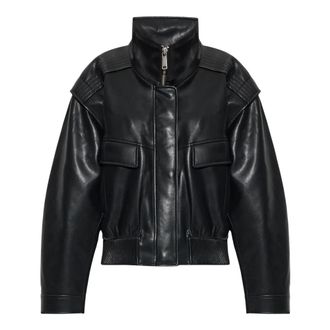 Self Portrait Stehkragen-Jacke aus Kunstleder - - Jackets - Damen - Schwarzk - S