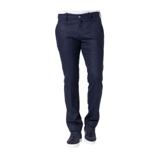 Jacob Cohen Marineblaue Flanellhose mit schmaler Passform - - Trousers - Herren - Blau - W38