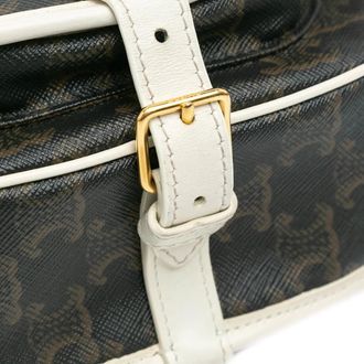 Celine Hobo Bags - Medium Triomphe Coated Canvas Folco Crossbody - Gr. unisize - in Braun - f&uuml;r Damen