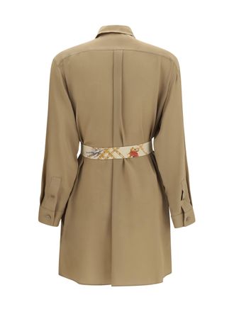 Burberry Womens Silk Cr&ecirc;pe De Chine Shirt Dress Puddle