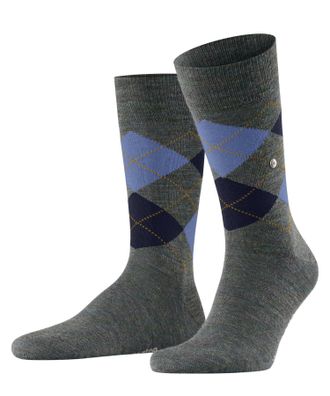 Burlington Herren Socken Edinburgh Melange M So Wolle gemustert 1 Paar, Blau Cornflower Blue 6337, 40-46