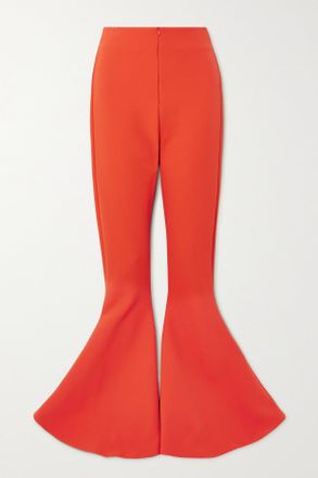 A.W.A.K.E. Pantalon Évasé En Serge Stretch À Drapés - Rouge