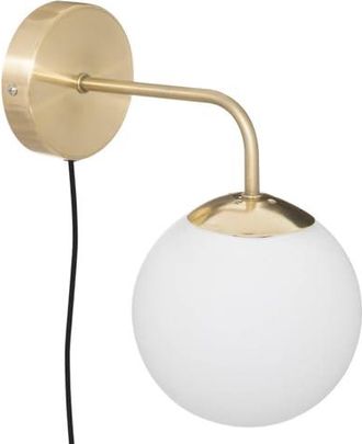 Atmosphera Atmosphera - Applique murale Dris - verre et m&eacute;tal - blanc et dor&eacute; - D15 cm