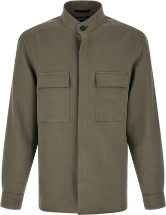Ermenegildo Zegna Homme, Vestes, Gris, Taille: S Oasi Lino Overshirt