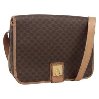 Celine Sac bandouli&egrave;re Pre-owned Vintage Macadam Canvas - Femme - Pre-owned - Brun - Taille: ONE Size