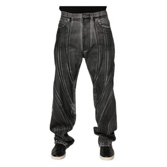 Dolce & Gabbana Homme, Jeans, Noir, Taille: M Jean en Denim &agrave; Imprim&eacute; Graphique