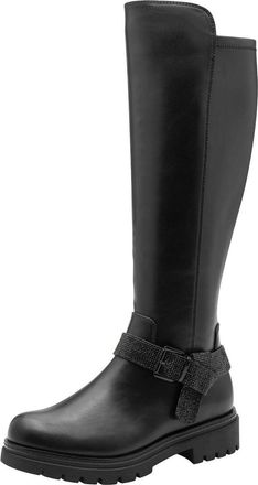 Marco Tozzi by Guido Maria Kretschmer Damen Stiefel mit Schnalle Kniehoch, Schwarz (Black Uni), 41 EU