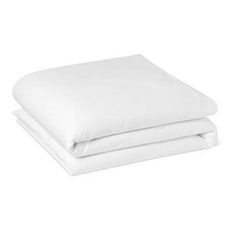 Amazon Basics Housse de Couette Deluxe, 100% Coton Satin 400 Fils, Extra-Doux avec Boutons-Pression, 135 x 200 cm, Blanc