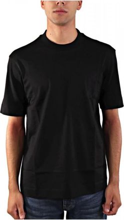Emporio Armani Homme, Tops, Noir, Taille: L T-shirt en jersey Pima avec logo bomb&eacute; ASV