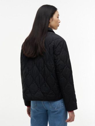 Tommy Jeans Steppjacke TJW COACH COLLAR QUILTED JACKET Kunstfaser, Flag-Stickerei