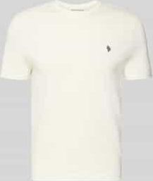 Review Basic Slim Fit T-Shirt mit Flock-Logo auf der Brust