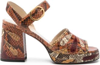 Valentino Garavani 90mm VLogo Signature platform sandals - Marron