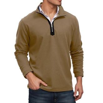 Generic Polo &agrave; manches longues en tricot pour homme - Pull thermique dhiver d&eacute;contract&eacute; - Coupe ajust&eacute;e - Boutonni&egrave;re - Confortable et respirant - Pour lautom
