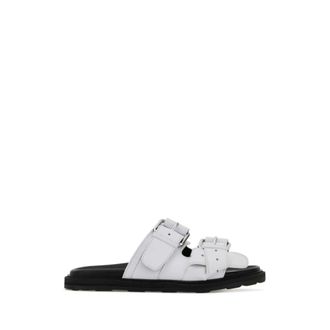 Moschino Femme, Chaussures, Blanc, Taille: 37 EU Sandales Orn&eacute;es de Boucles