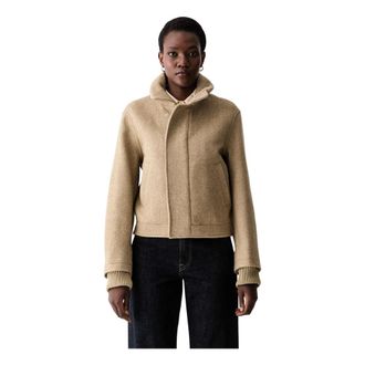 Victoria Beckham Bomber &agrave; col haut - Femme - Vestes - Brun - Taille: 36 FR