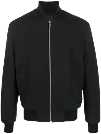 Givenchy veste bomber en laine à plaque logo - Noir