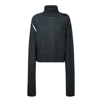 Maison Margiela Cut Out Sweater - - Knitwear - Damen - Gr&uuml;n - L