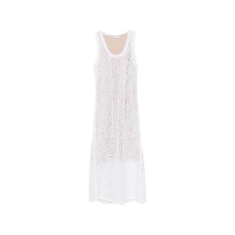 Brunello Cucinelli Sequin-embellished Crochet-knit Midi Dress