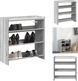 vidaXL Vidaxl - Schuhregal Grau Sonoma 60x25x62 cm Holzwerkstoff - Schuhregal - Schuhregale - Schuhschrank - Schuhe Aufbewahrung