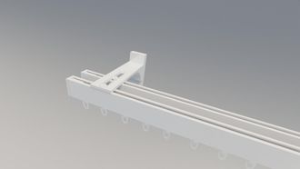 Indeko BERN, eckige Gardinenschiene mit Innenlauf aus Aluminium auf Ma&szlig;, 2-Lauf, wei&szlig;, Komplettset mit Zubeh&ouml;r