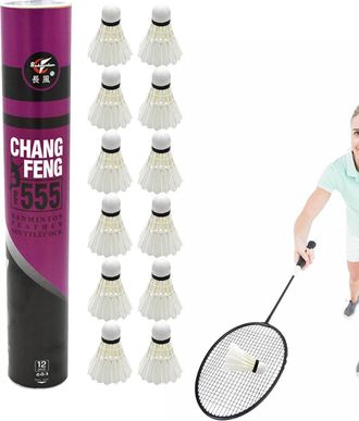 Generico Badminton- mit Entenfedern: Hohe Stabilit&auml;t, Trainingsset mit H&auml;rte, 12 St&uuml;ck, leichte und pr&auml;zise B&auml;lle, tragbare Sportausr&uuml;stung f&uuml;r Kinder und Spie