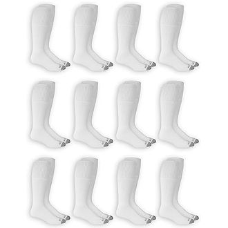 Fruit Of The Loom Lot de 12 paires de chaussettes décontractées pour homme, blanc, 18-24