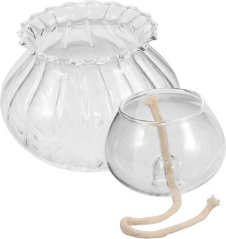 Cabilock Vintage Glas Öllampe Würfelförmig Dekorative Petroleumlampe für Innenräume für Hochzeiten Partys Wohnzimmer und Romantische Ambientegestaltung