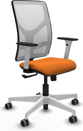 Piqueras y Crespo Stuhl mit Lendenverstellung, mit wei&szlig;en und schwarzen Armlehnen, ausgestattet mit 3 Positionen und Schneideschaum, mit Rollen von 65 mm, Parkett, Wei&szlig;