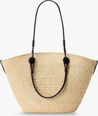 Loewe Womens Shoulder Bag Anagram Iraca Palm-Leather Beige Palm/leather
