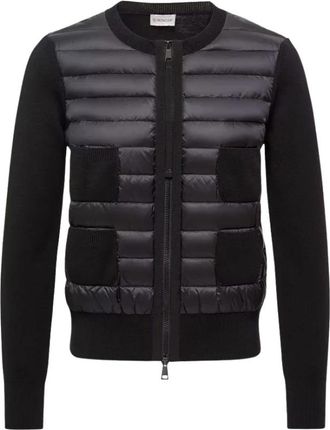 Moncler Woll- und Nylon-Steppjacke - - Knitwear - Damen - Schwarzk - S