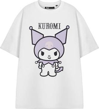 Hello Kitty & Friends Kuromi Pastel T-Shirt Blanc à Manches Courtes pour Femmes et Ses Amis Tee-Shirt Graphique | Haut de Personnage Mignon de Sanrio