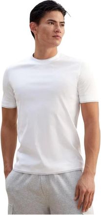 Brunello Cucinelli Homme, Tops, Blanc, Taille: XS T-shirt avec effet de superposition