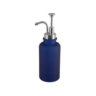 Spirella Seifenspender Yoko | mit Edelstahlpumpe | Desinfektionsspender | Glas | 300ml | Langliebig und Robust | Blau