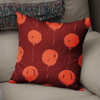 Bonamaison Le Jardin du Lin Kissen Zierkissenbezug Kissenbezug, Orange & Bordeaux Dekoration, Weich Bequem, Für Zuhause Autos Büro Sofa Wohnzimmer Couch Schlafzi