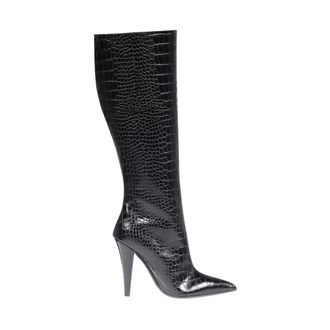 Tom Ford Croc Zip Kniehohe Stiefel 105 - - Shoes - Damen - Schwarzk - 39 EU