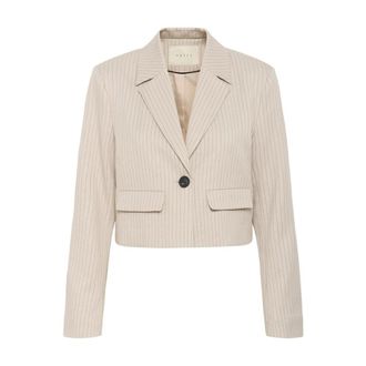 Kaffe Kaserena Blazer Court - Femme - Vestes - Beige - Taille: 36 FR