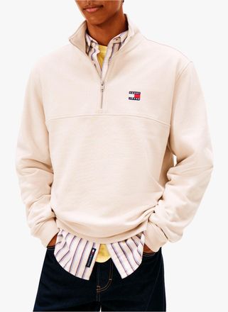 Tommy Hilfiger Sweat col montant zipp&eacute; avec logo brod&eacute;