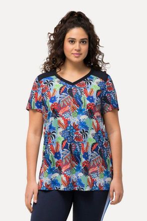 Ulla Popken T-Shirt Funktionsshirt A-Linie V-Ausschnitt Halbarm