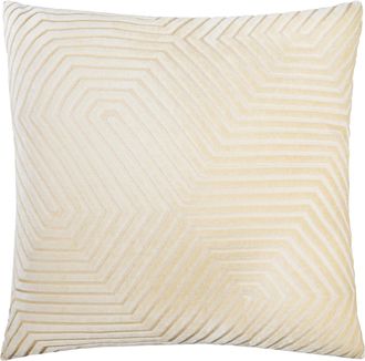 Riva Paoletti Evoke Samt-Kissenbezug - Luxuri&ouml;ser dekorativer quadratischer Kissenbezug mit Chevron-Muster (Elfenbein - 55x55cm)