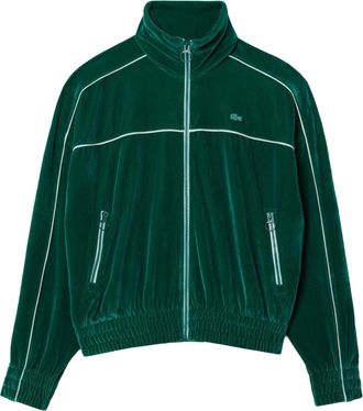 Lacoste Jacke f&uuml;r Damen, Mit Rei&szlig;verschluss, Velours, &Uuml;bergro&szlig; (Gr&uuml;n)