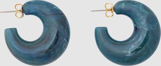 Vanessa Baroni Boucles doreilles Moon Teal Marble