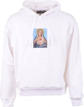 Dolce & Gabbana Homme, Sweatshirts et sweats &agrave; capuche, Blanc, Taille: M Hooded SweaT-shirt