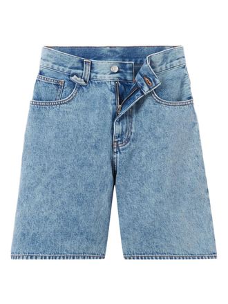 Claudie Pierlot short en jean &agrave; coupe cinq poches - Bleu