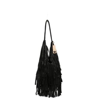 La Milanesa Schultertasche mit Fransen-Stufen - - Bags - Damen - Schwarzk - ONE SIZE