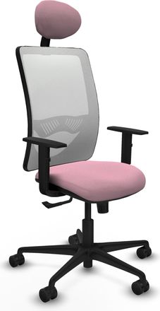 Piqueras y Crespo Computerstuhl Rosa Zulema mit 1D-Armen, h&ouml;henverstellbarer Lendenwirbelst&uuml;tze und festem Kopfteil, ausgestattet mit 3 Positionen und Schneidschaum, We