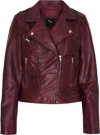 BTF-CPH Btfcph - Veste Biker Classique en Cuir - Femme - Vestes - Rouge - Taille: 46 FR