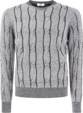 PANICALE Panicale - Pull brod&eacute; en laine et cachemire - Homme - Pulls - Gris - Taille: L